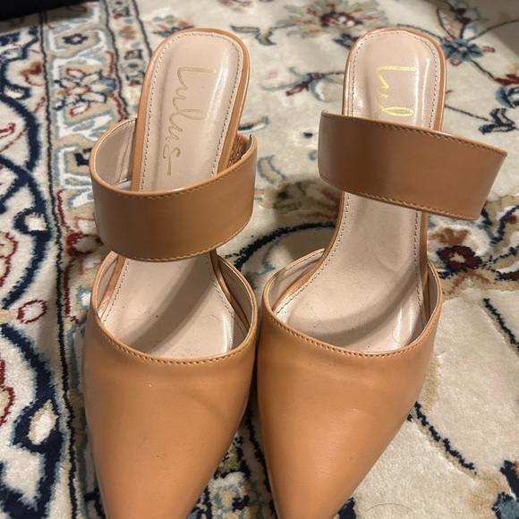 Lulus | Shoes | Lulus Camel Heeled Mules | Poshmark